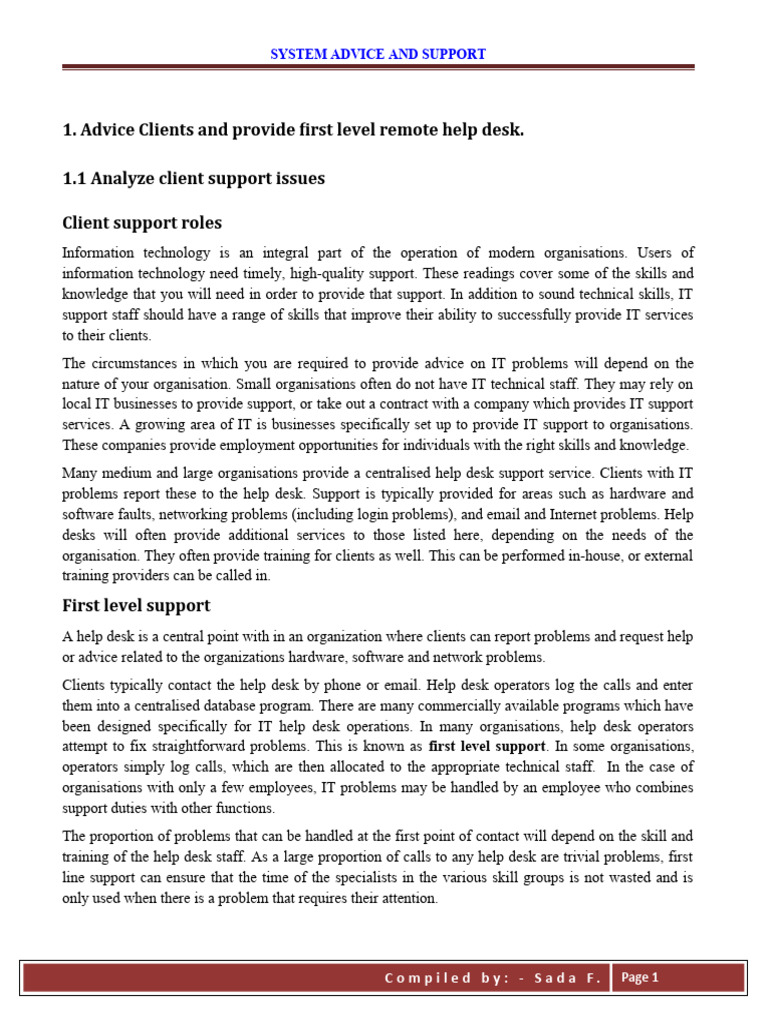 Recored Clint Support | PDF | Evaluation | Documentation