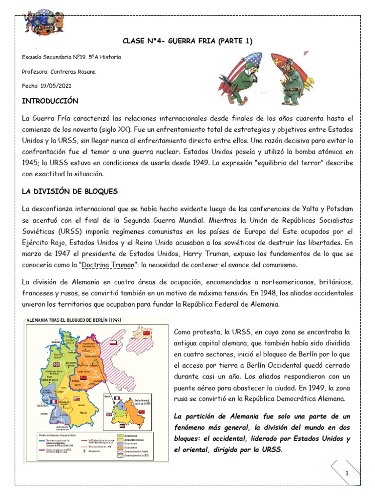 La Partición de Alemania en la Guerra Fría | PDF | Guerra Fría | Unión ...