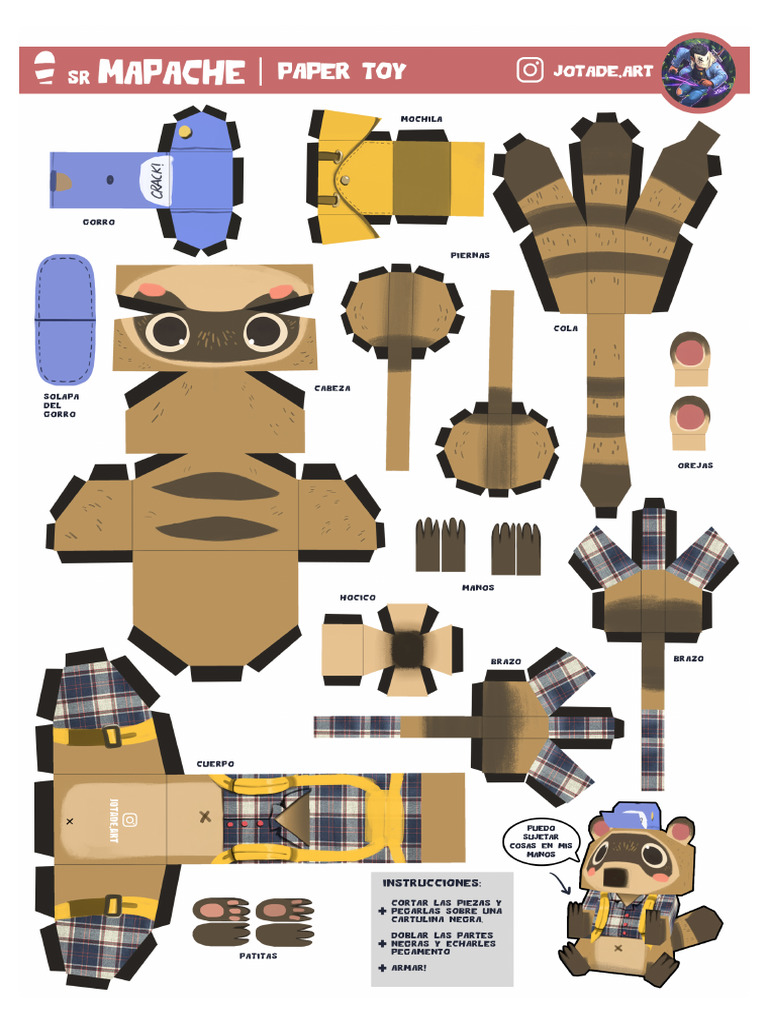 Sr Mapache_Paper Toy_01 | PDF