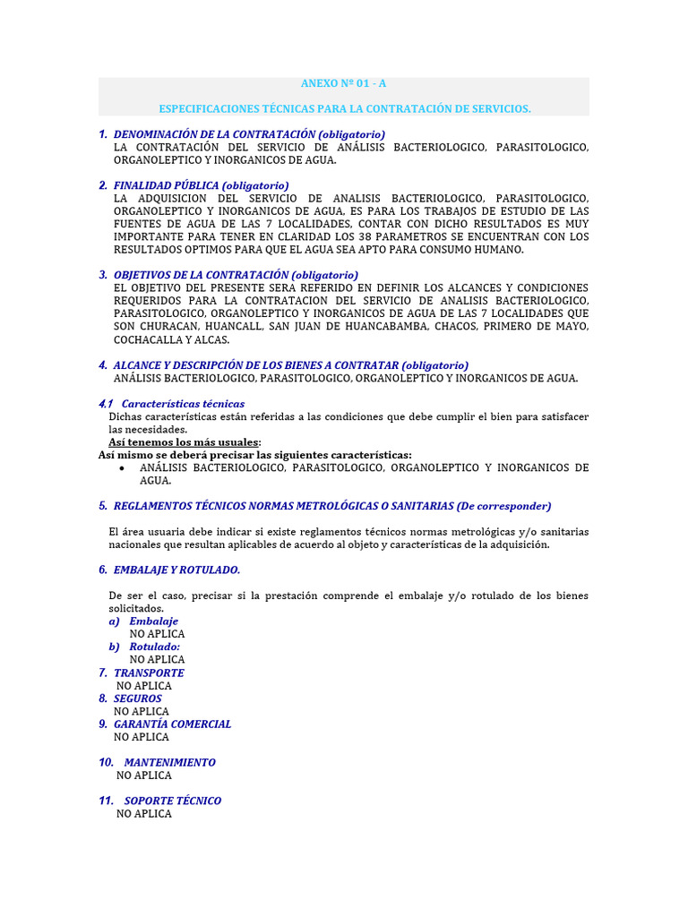 TDR de Caracterizacion de Agua | PDF | Hogar, jardinería y bricolaje | Ciencia y matemáticas