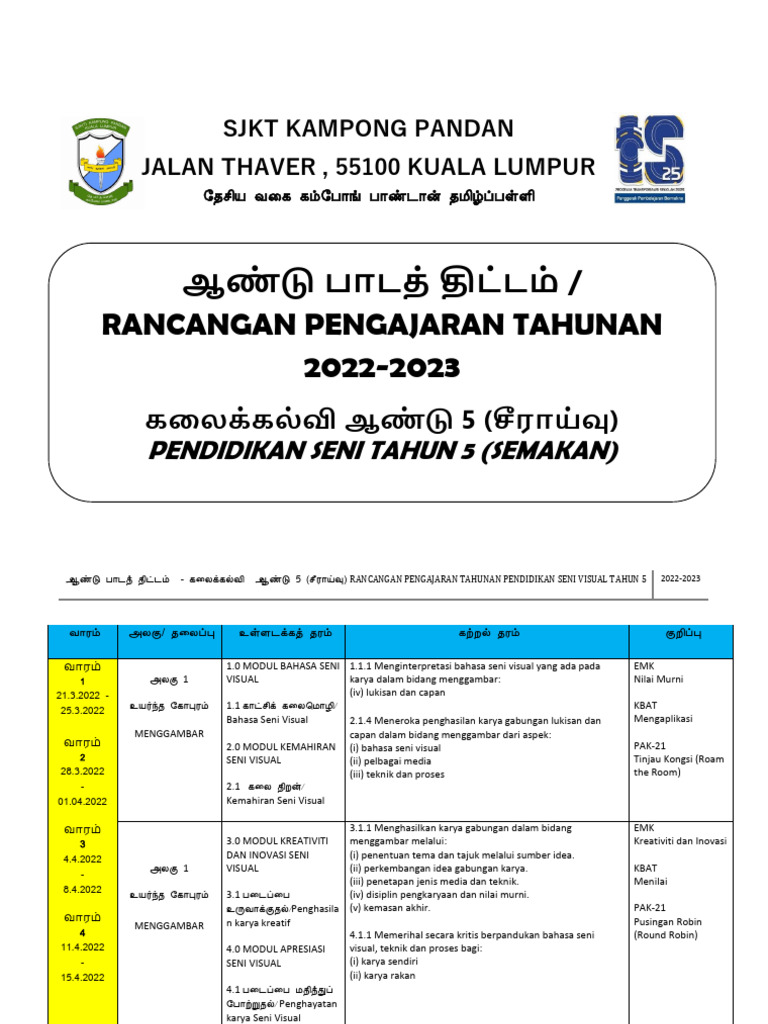 5 RPT P.seni Tahun 5 2022-2023 | PDF