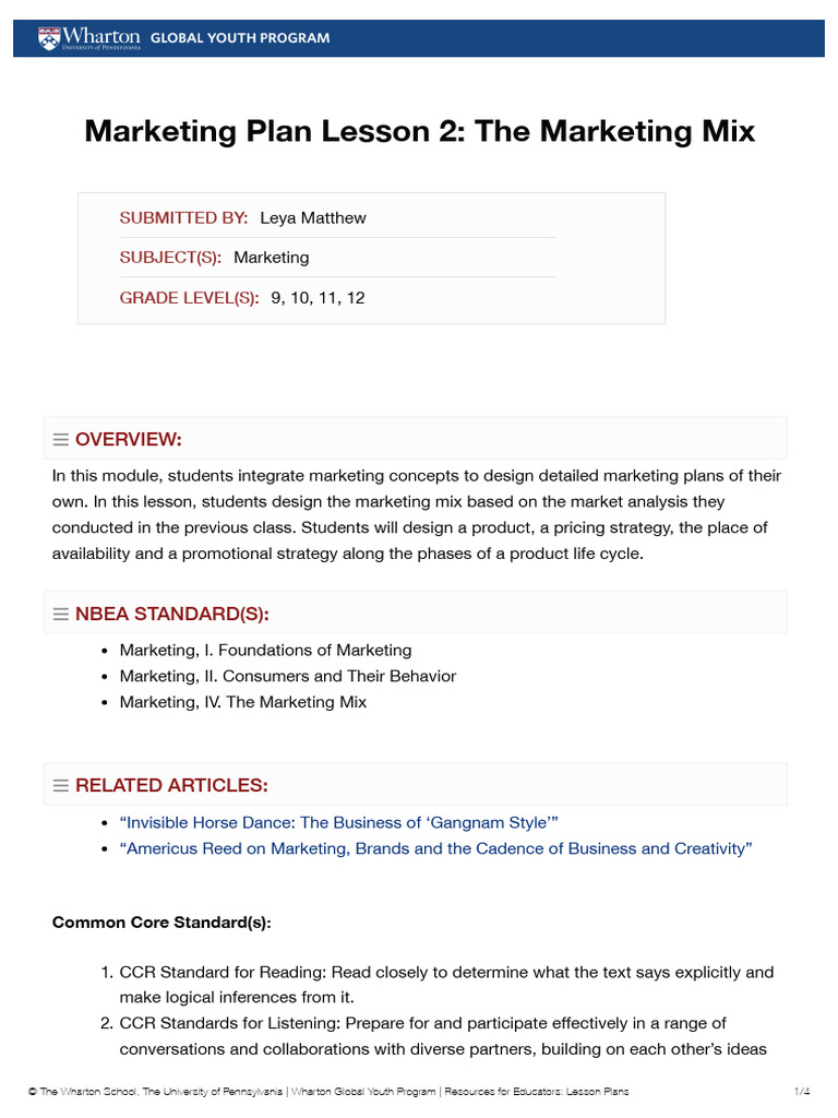 The Marketing Mix | PDF | Marketing | Brand