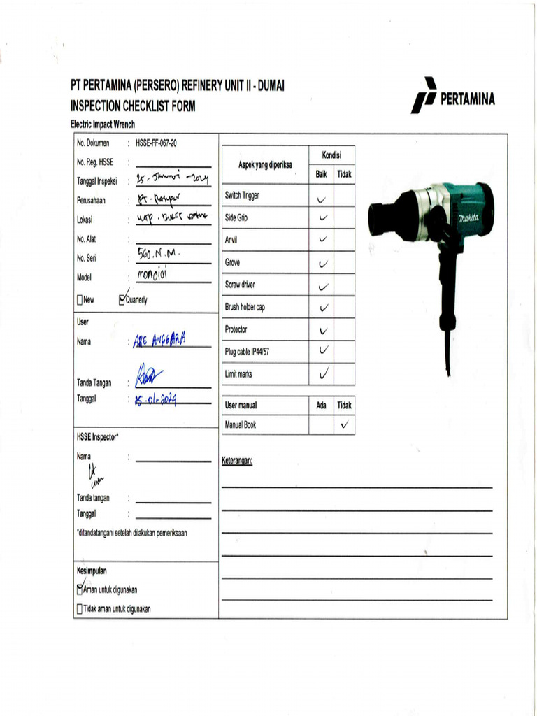 Inspeksi Alat 2024 20240130 - 17483496 | PDF