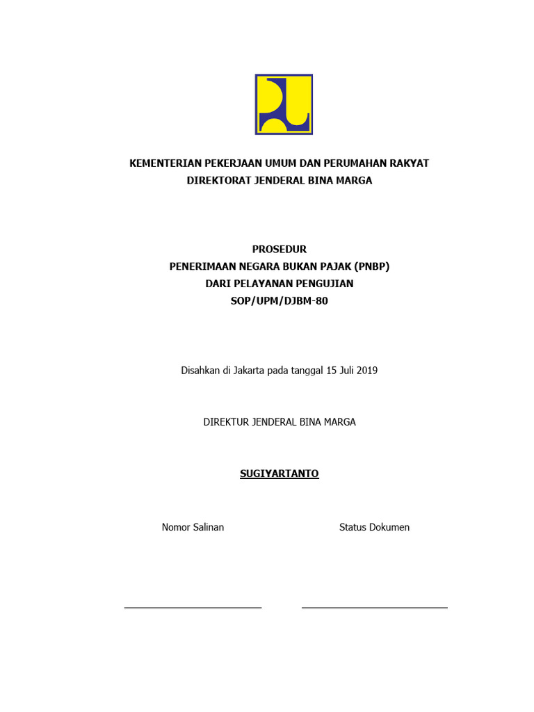 Prosedur PNBP Pelayanan Pengujian | PDF