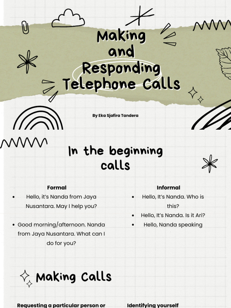 Making and Responding Telephone Calls | PDF