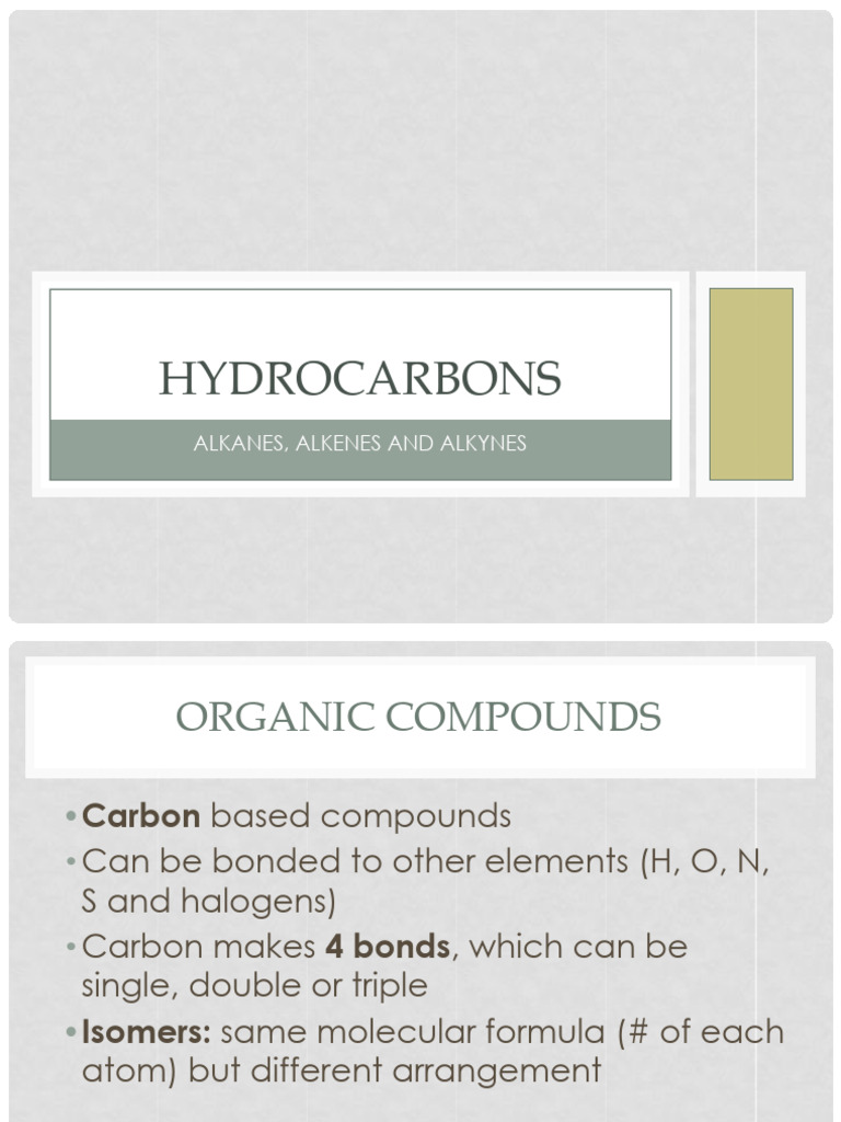 02 - Detailed Naming Hydrocarbons Powerpoint | PDF | Alkane | Alkene