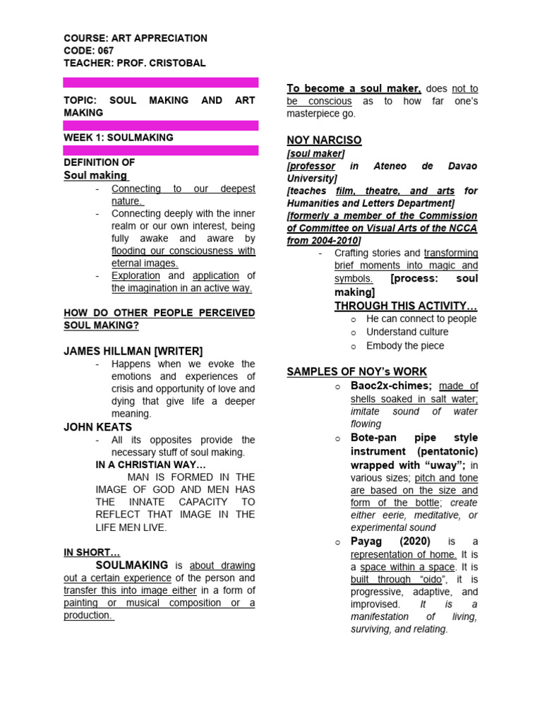Art Appreciation Finals | PDF | Composition (Visual Arts) | Experience