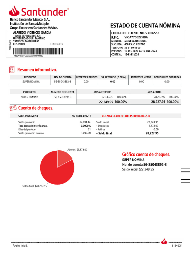 Estado de Cuenta Enero 2024 | PDF