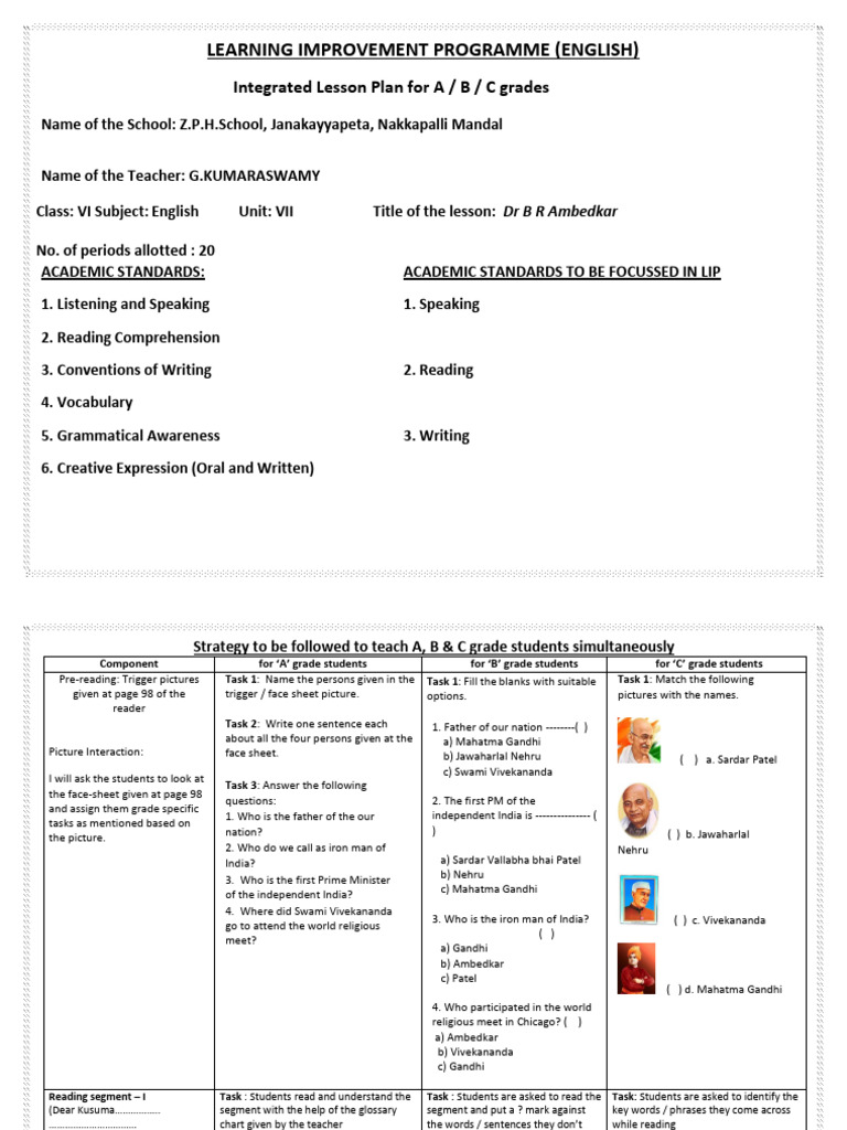 7th Unit (LIP) Class 6th and 7th | PDF | Reading Comprehension ...