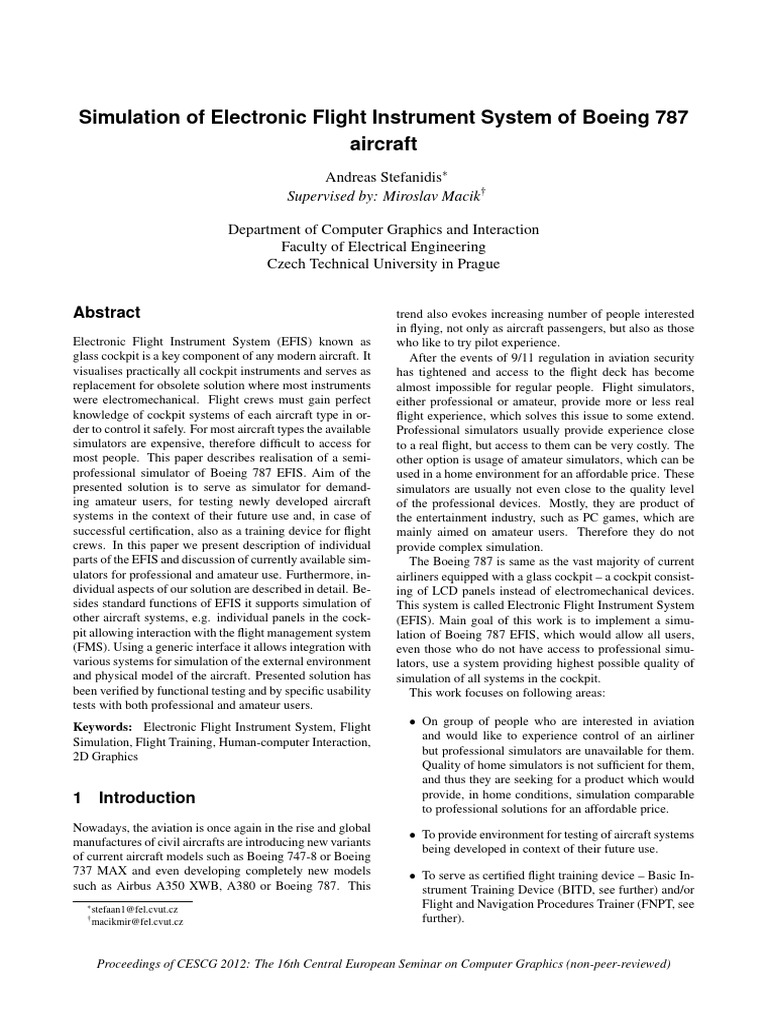 Boeing 787 EFIS Simulation Guide | PDF | Cockpit | Simulation