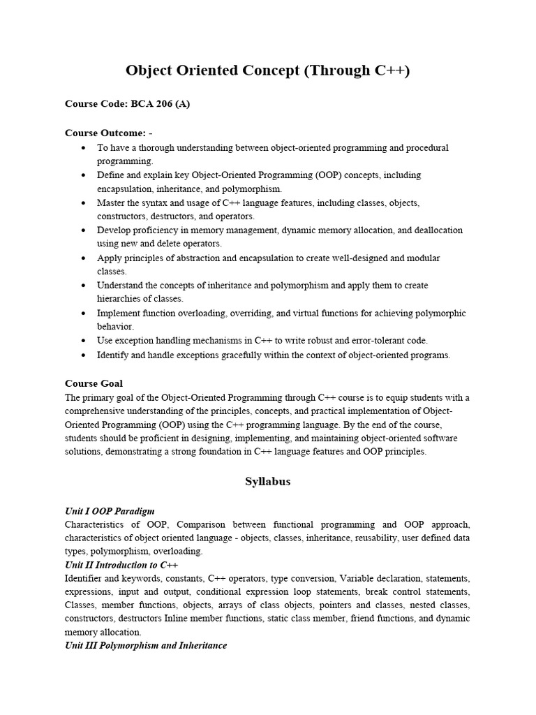 Unit 1 Pdf Object Oriented Programming Inheritance Object Oriented Programming 4728