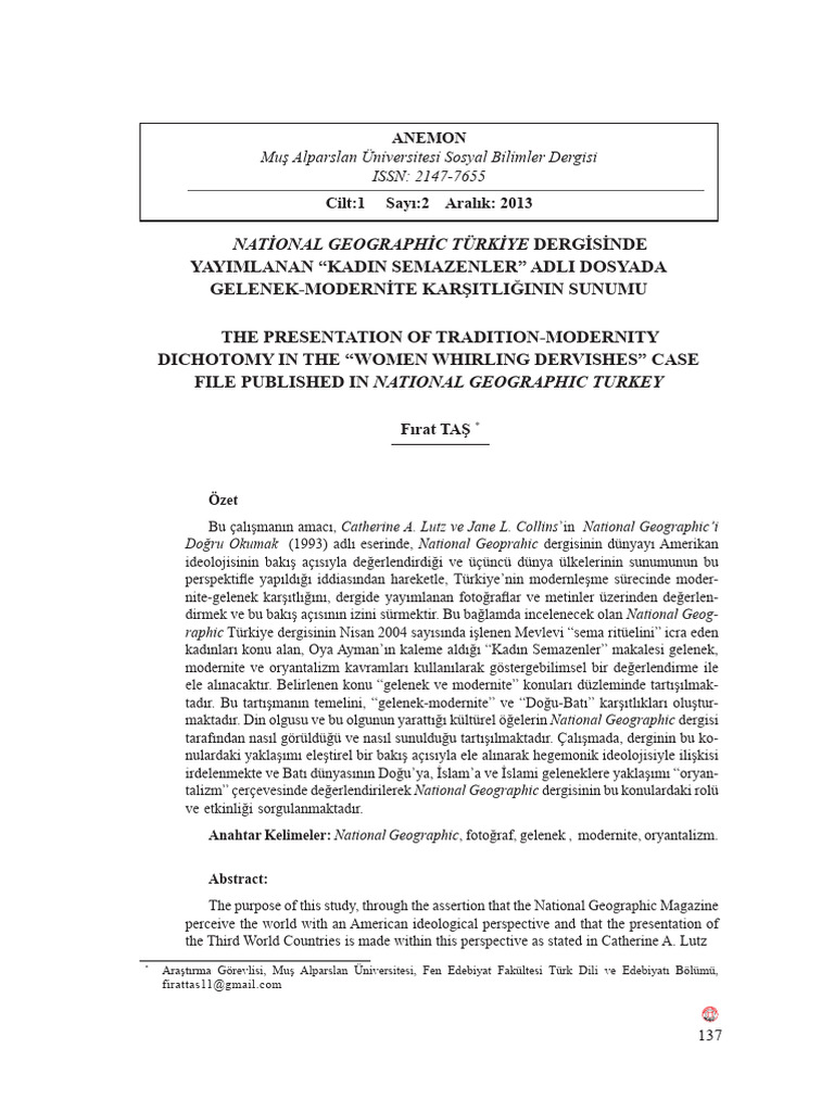 National Geographic T Rkiye Dergisinde Yay Mlanan Kad N Semazenler Adl Dosyada Gelenek-Modernite ...