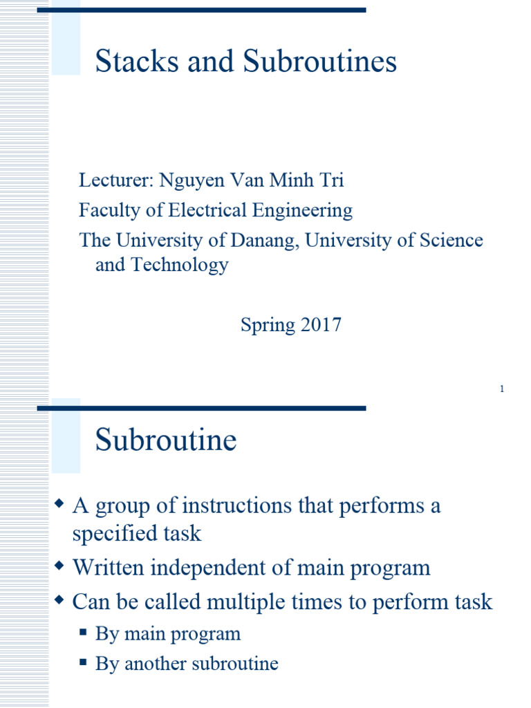 Stacks And Subroutines Pdf Parameter Computer Programming Pointer Computer Programming