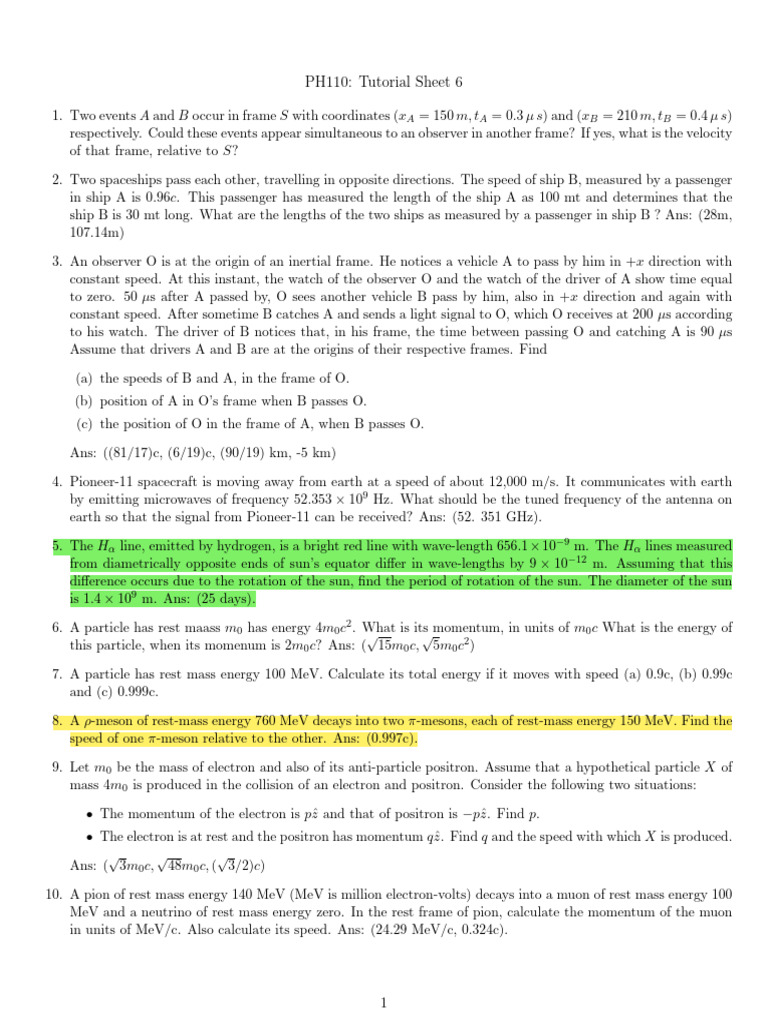 Tut 6 | PDF | Electronvolt | Electron