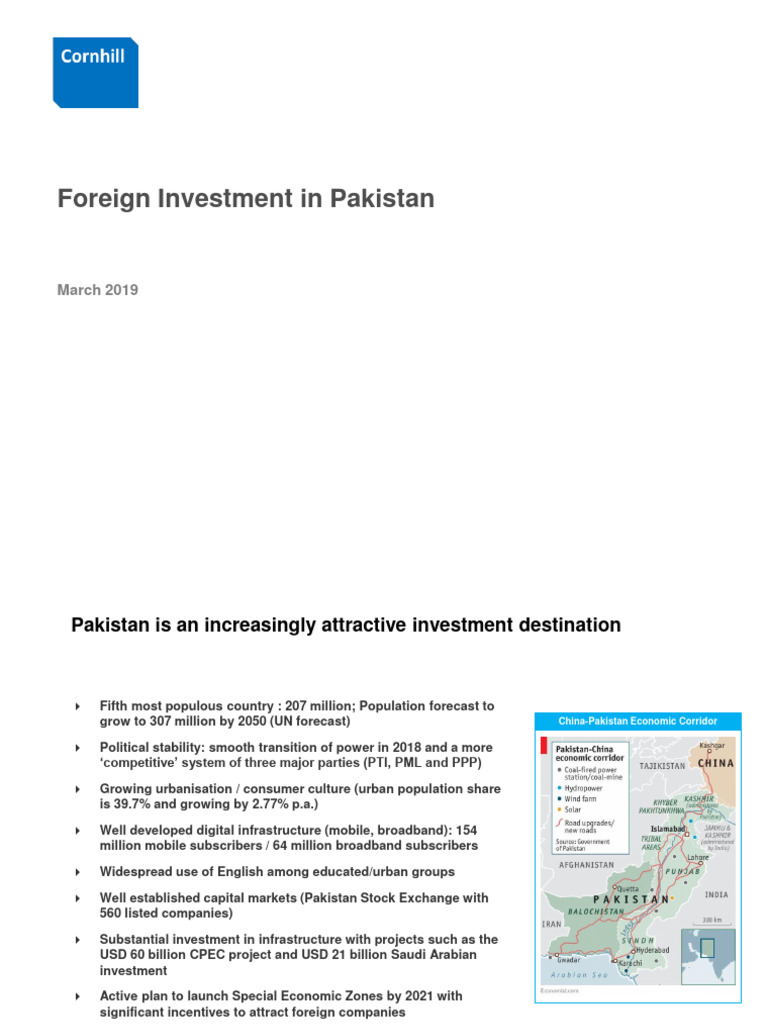 Invest in Pakistan (2019) | PDF | Pakistan | Foreign Direct Investment