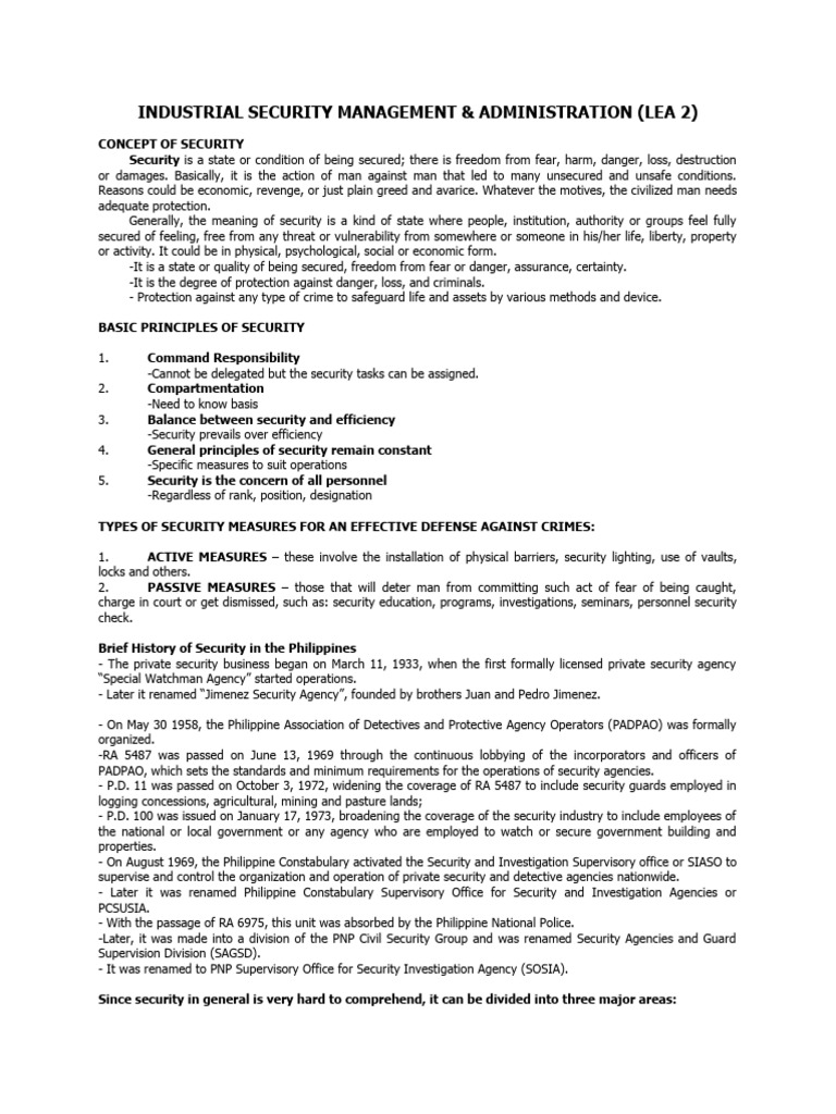Industrial Security Management Notes | PDF | Lighting | Bank Vault