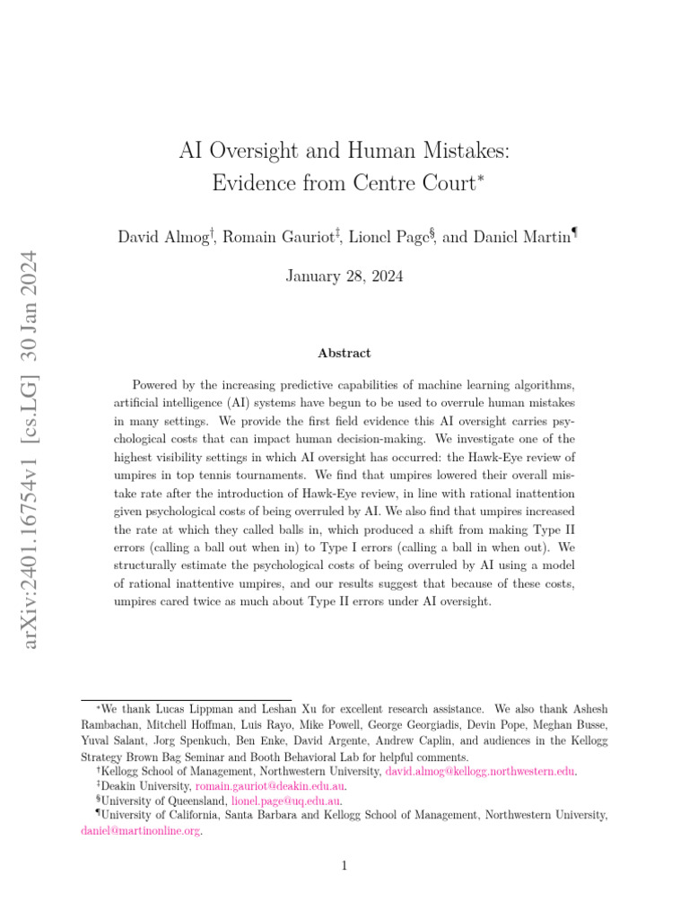 AI Oversight and Human Mistakes | PDF | Artificial Intelligence ...