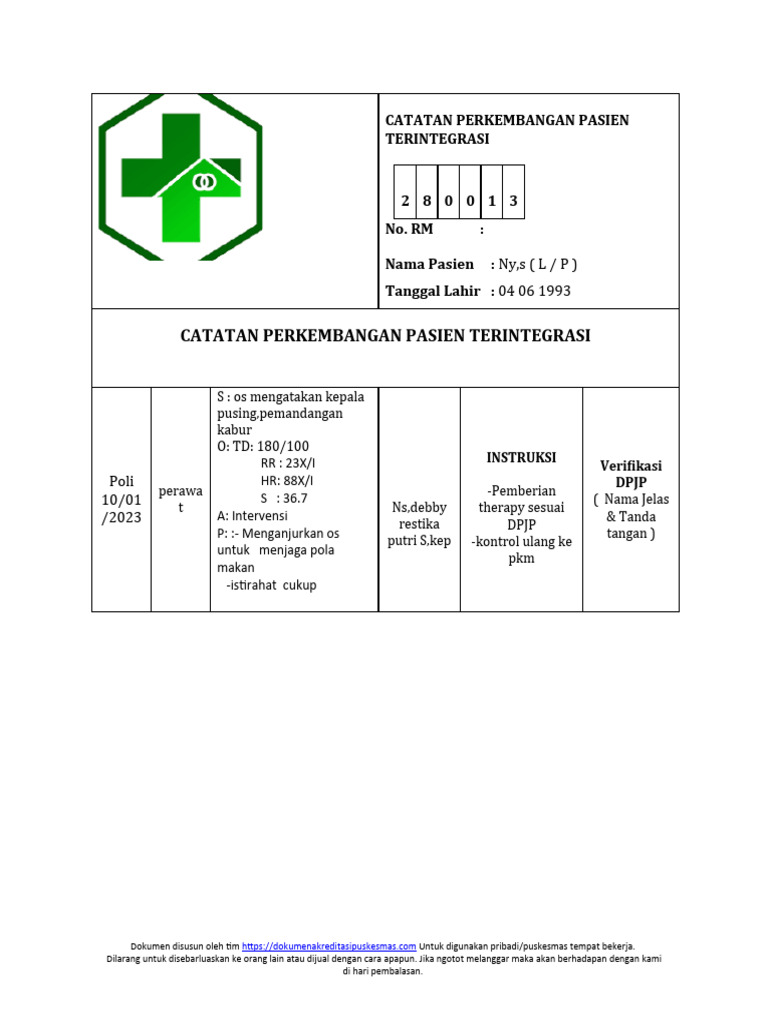 3.7.2.c Hasil Pelaksanaan Monitoring Proses Rujukan Balik Dalam CPPT | PDF
