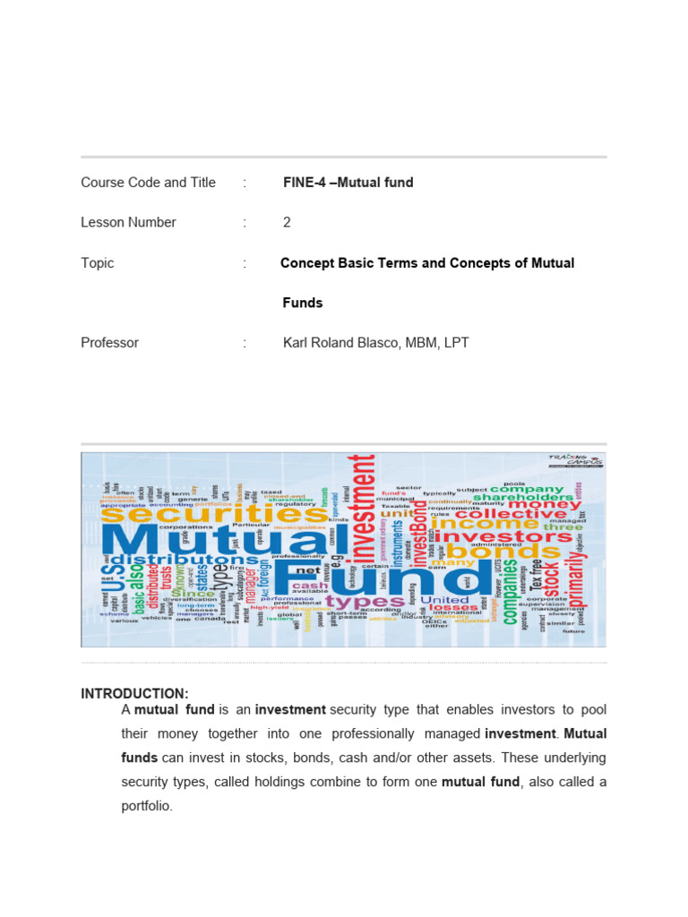 Understanding Mutual Funds Basics | PDF | Investment Fund | Mutual Funds