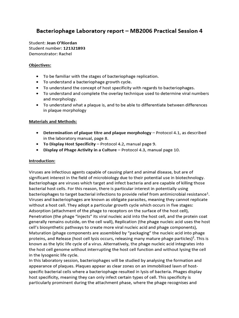 Bacteriophage Report MB2006 | PDF | Bacteriophage | Virus