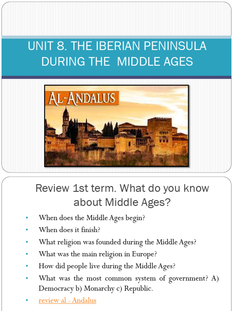 Unit 8. The Iberian Peninsula During The Middle Ages | PDF | Al Andalus ...