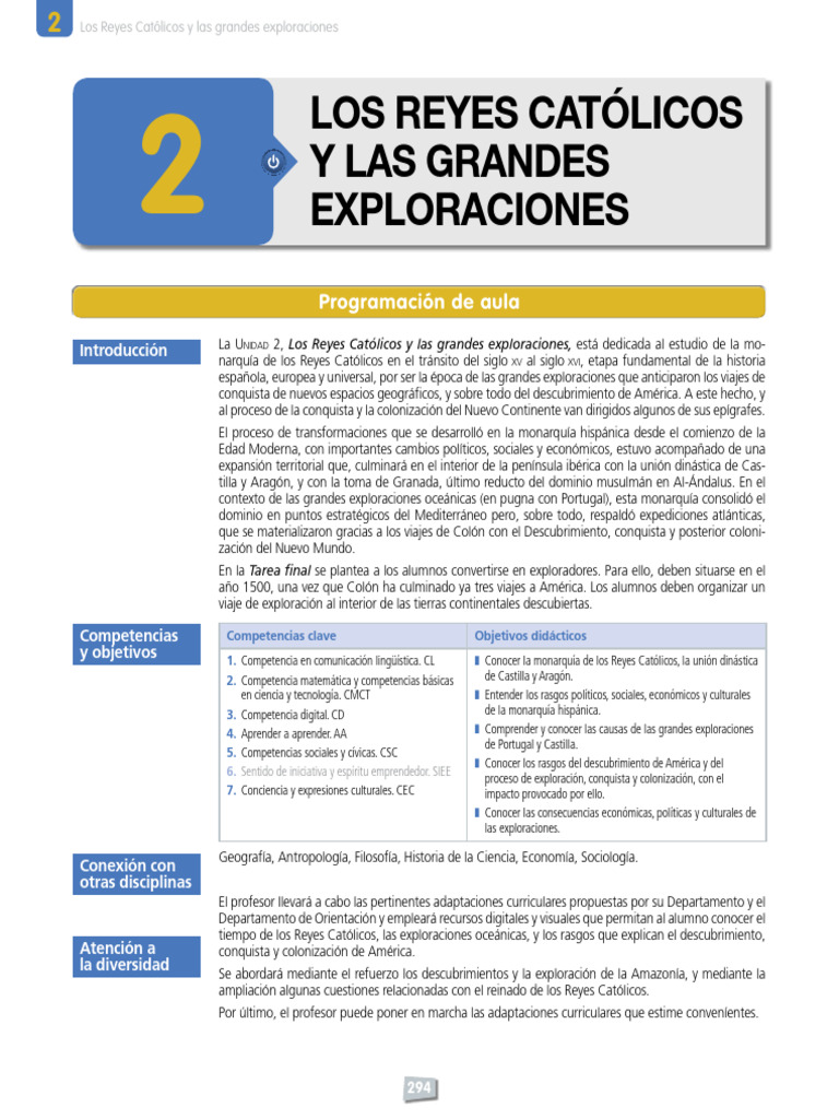 Guida Didacica Tema Reyes Catolicos | PDF | Cristobal colon | Imperio español