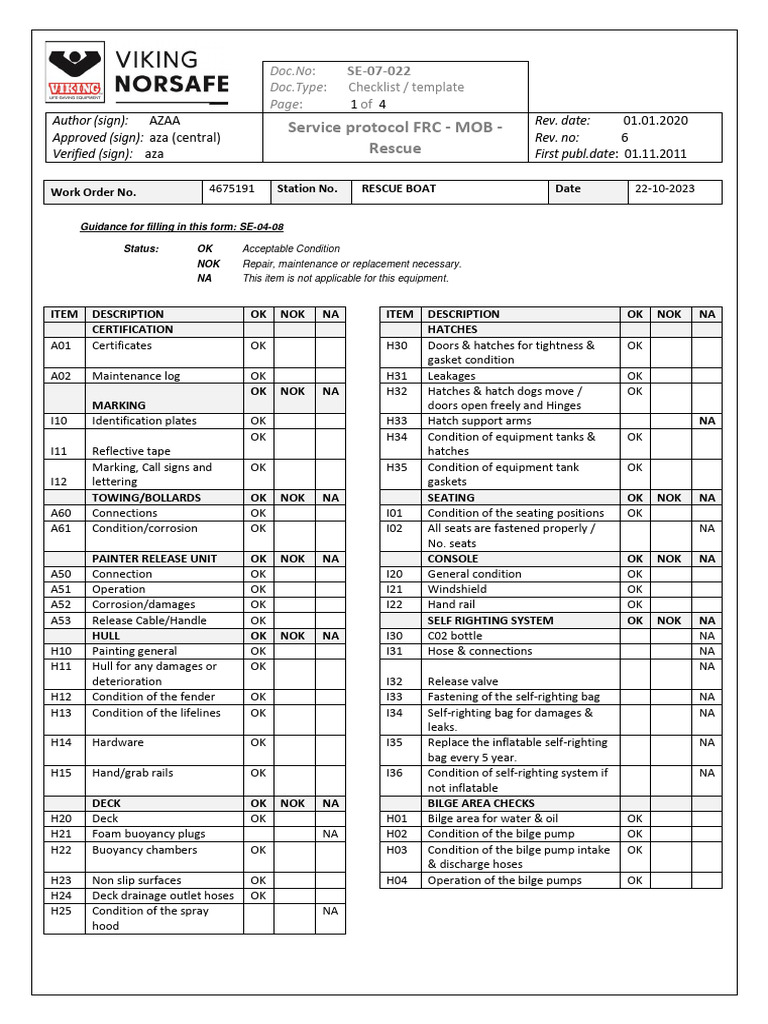 SE-07-022 Service Protocol FRC - MOB - Rescue | PDF | Manufactured ...