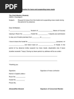 HOSTEL Leave Application | PDF