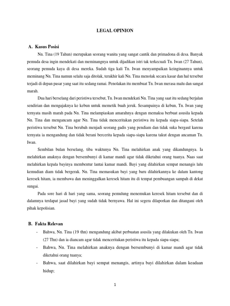 Contoh Legal Opinion | PDF