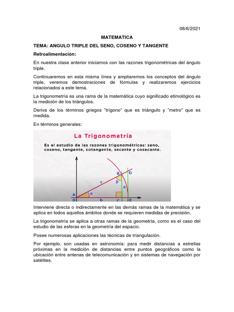 Angulo Triple Del Seno Coseno y Tangente | PDF | Trigonometría ...