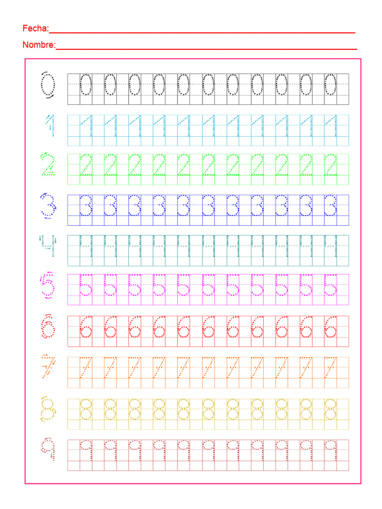 CALIGRAFIA NUMEROS | PDF