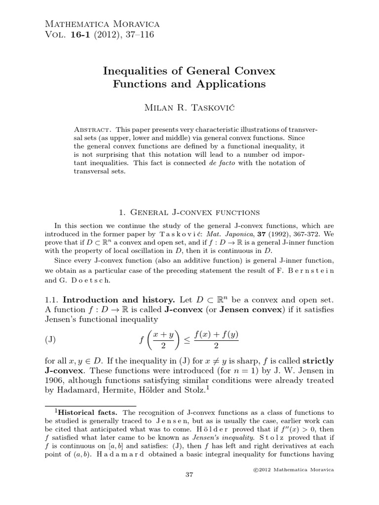 Convex Functions Vol 16 | PDF | Banach Space | Convex Set