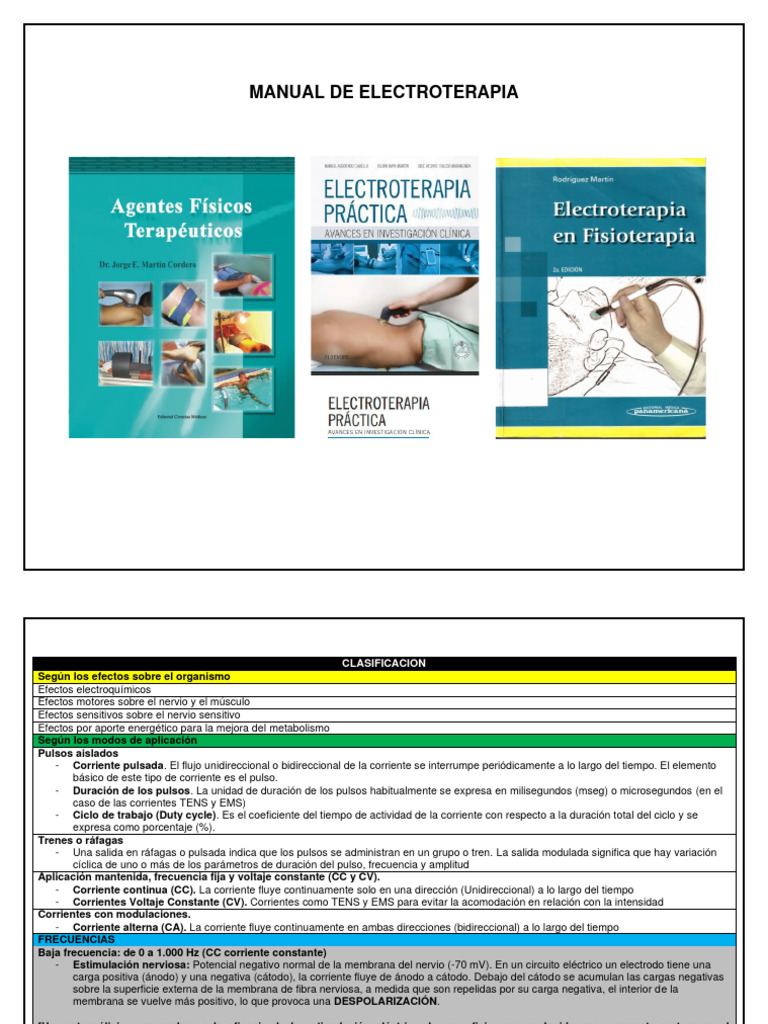 Manual Electroterapia | PDF | Corriente eléctrica | Nervio