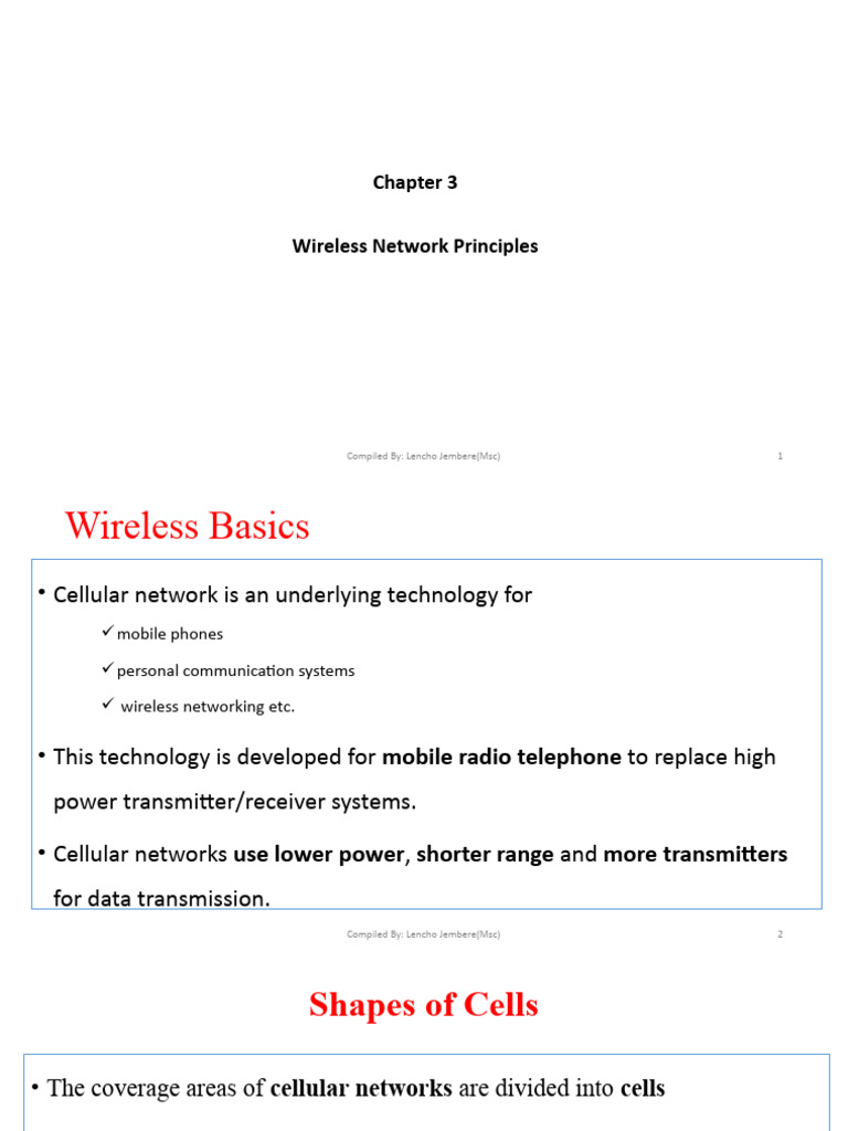 Chapter 3 Wireless Network Principles | Download Free PDF | Cellular ...