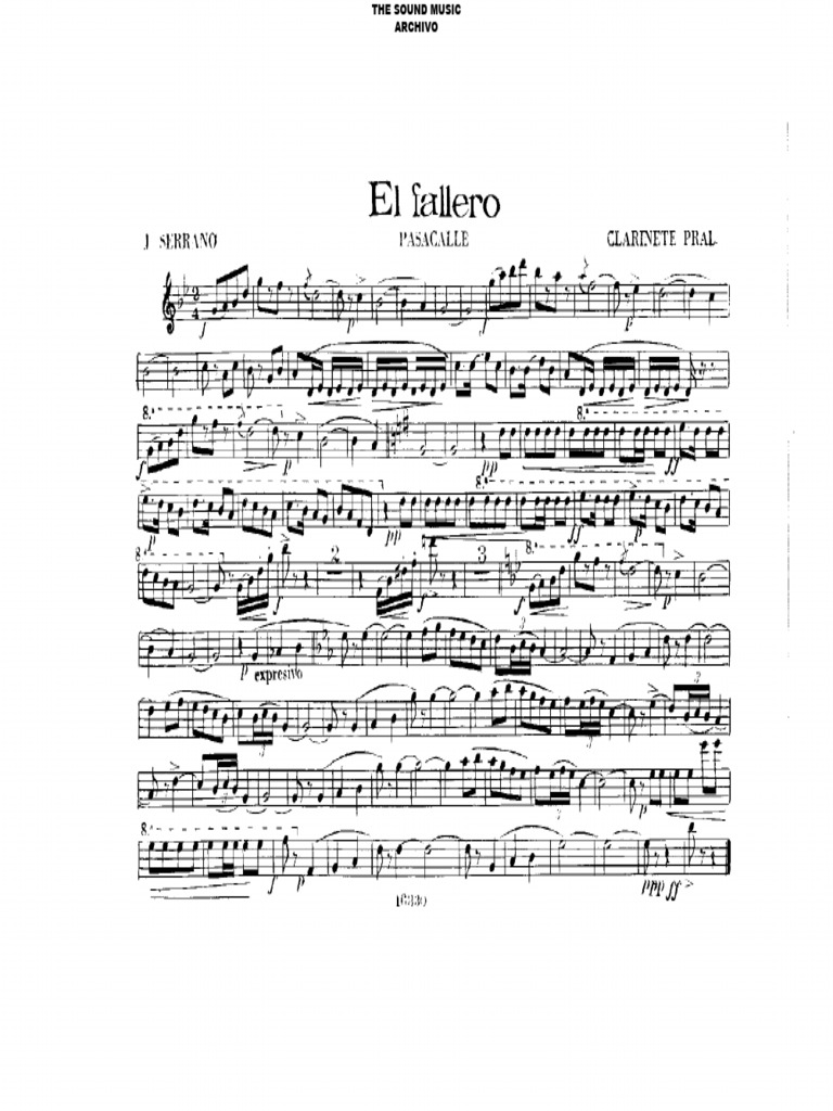 El Fallero - Clarinete | PDF | Clásicos