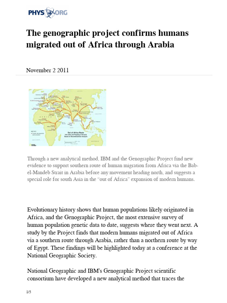 Lesson 1 Genographic Project 1 | PDF | Genome | Genetic Recombination
