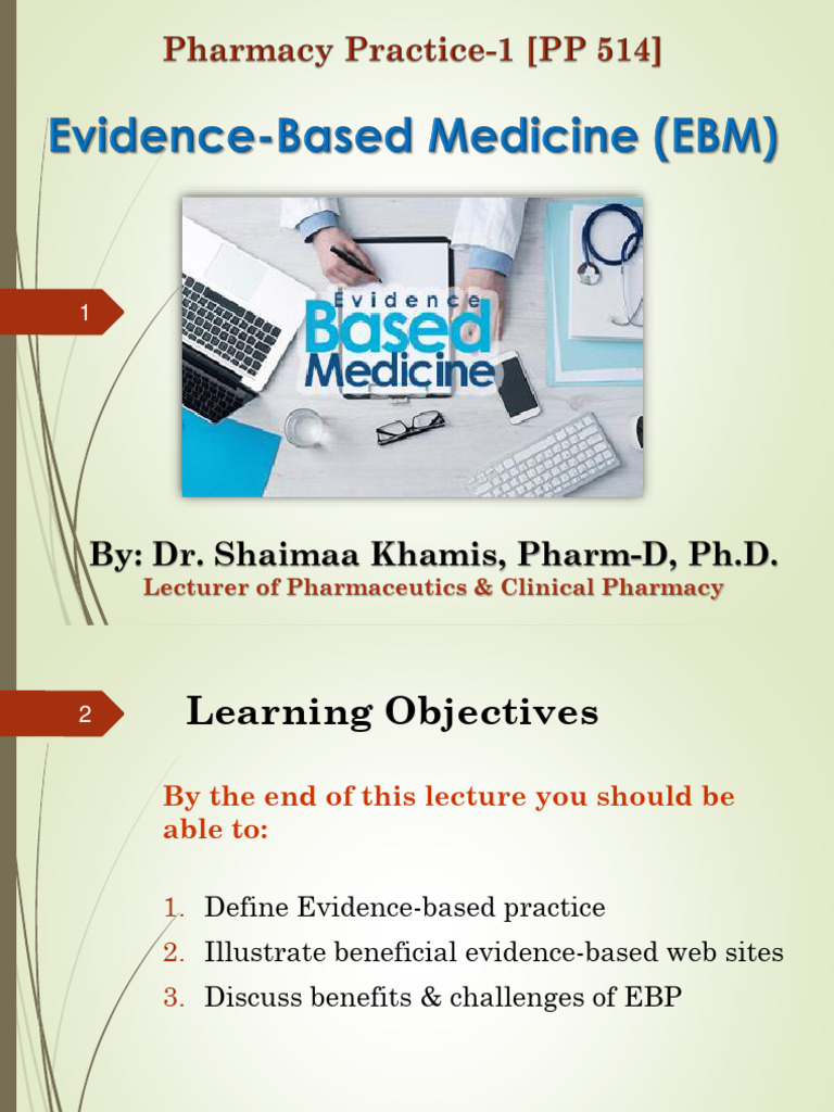 Lec (8) EBM PDF | PDF | Evidence Based Medicine | Evidence Based Practice
