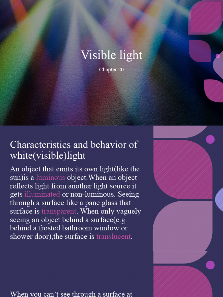 Visible Light | PDF | Light | Optics