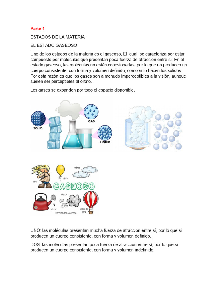Estados de La Materia | Descargar gratis PDF | Gases | Plasma (Física)