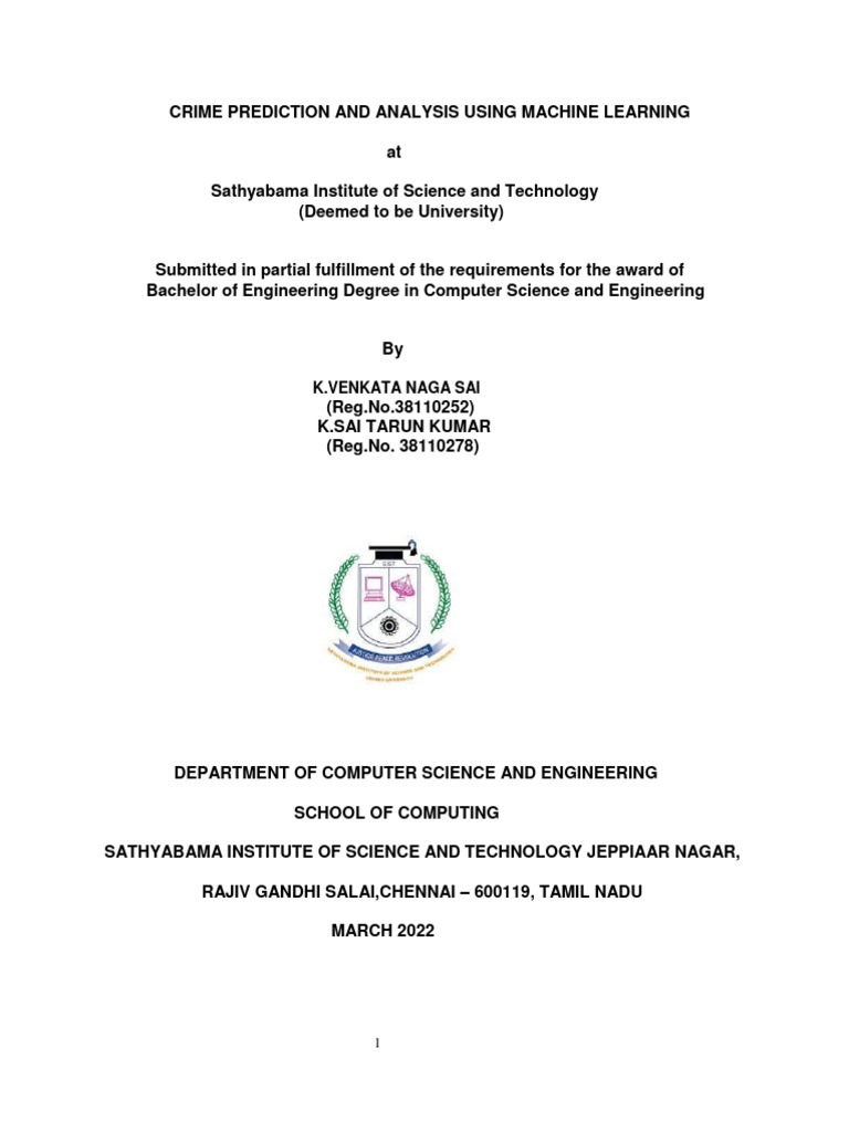 1822 B.E Cse Batchno 126 | PDF | Statistical Classification | Machine Learning