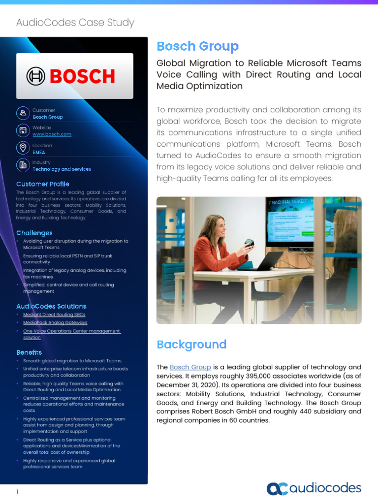 Bosch Group Case Study | PDF | Session Initiation Protocol | Computing