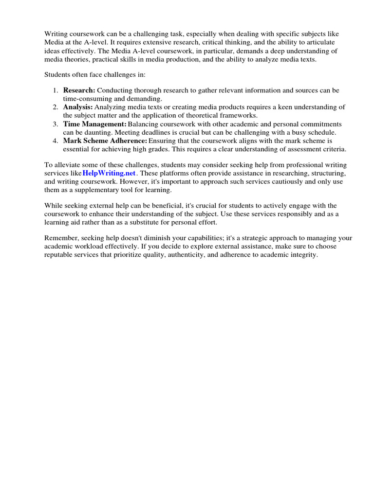 Media As Level Coursework Mark Scheme | PDF