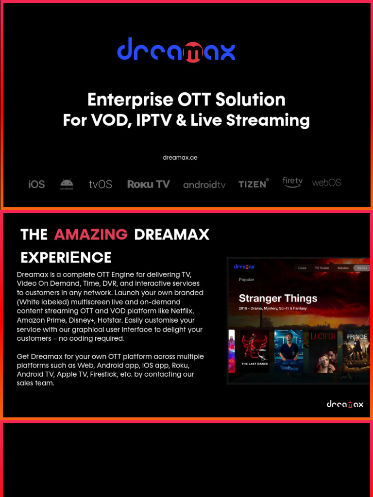 Dreamax: Complete OTT Solution | PDF | Streaming Media | Video On Demand