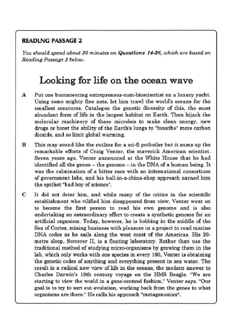 Looking For Life in The Ocean Waves | PDF