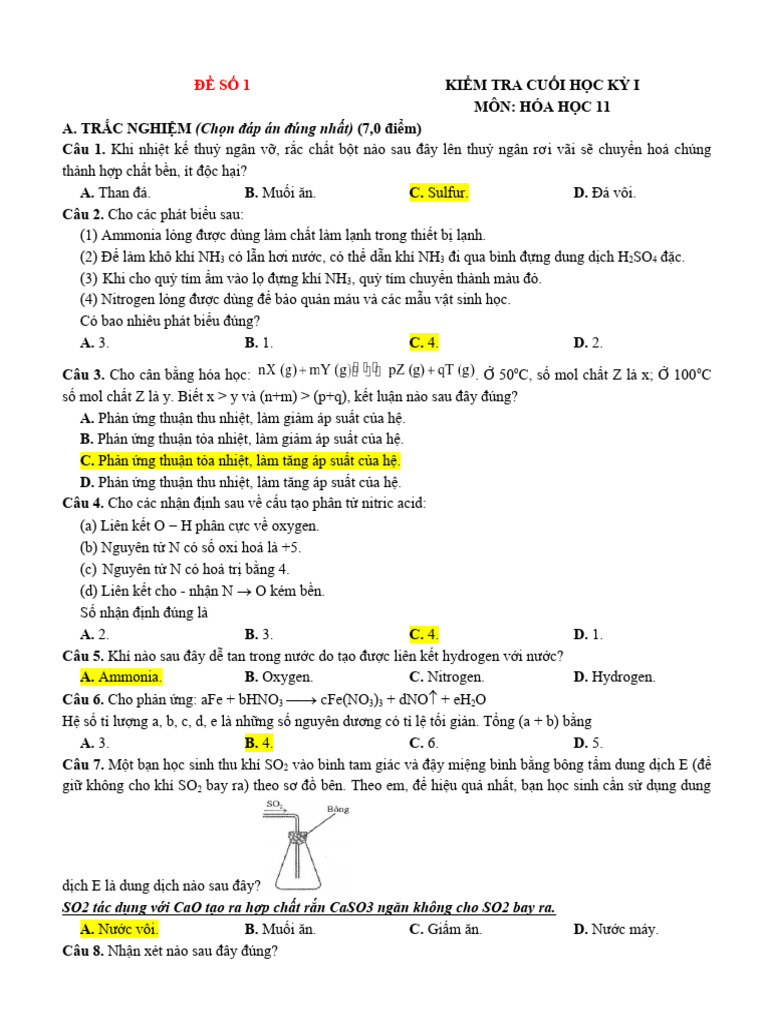 6 Đề Thi Hk 1 - 11 (Sưu Tầm) | PDF