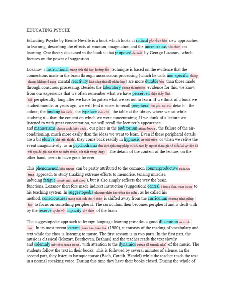 Educating Psyche-Reading 3-Test 1-Cam 7 (G I 7.1.2014) | PDF ...