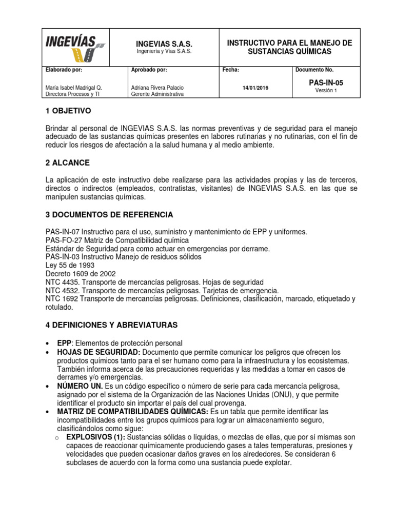 Manejo Seguro de Sustancias Químicas | PDF | Gases | Agua