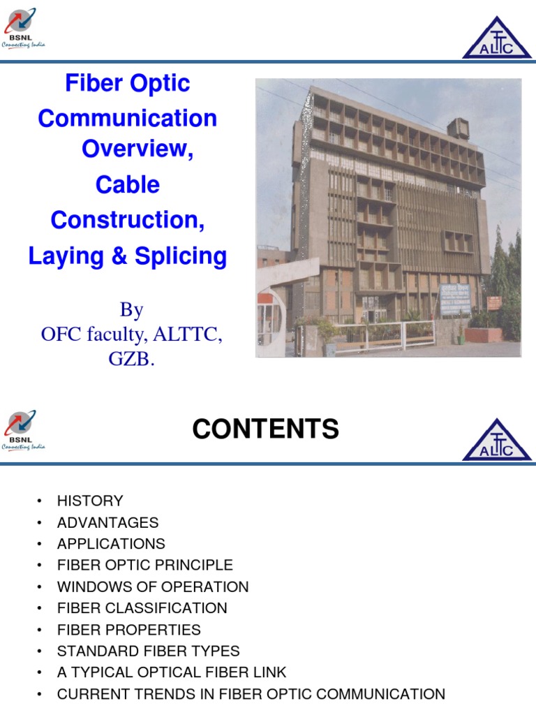 Fiber Optic Communication Overview, Cable Construction, Laying & Splicing | PDF | Optical Fiber ...