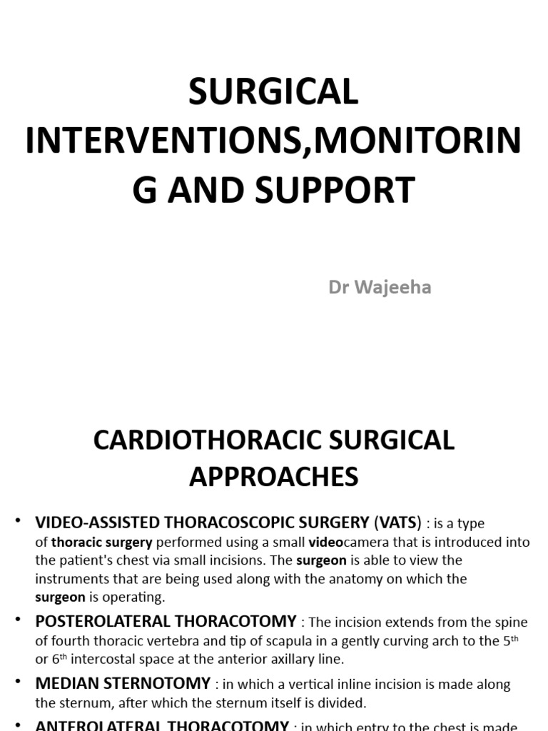 Cardiothoracic Surgical Procedures Guide | PDF | Percutaneous Coronary ...
