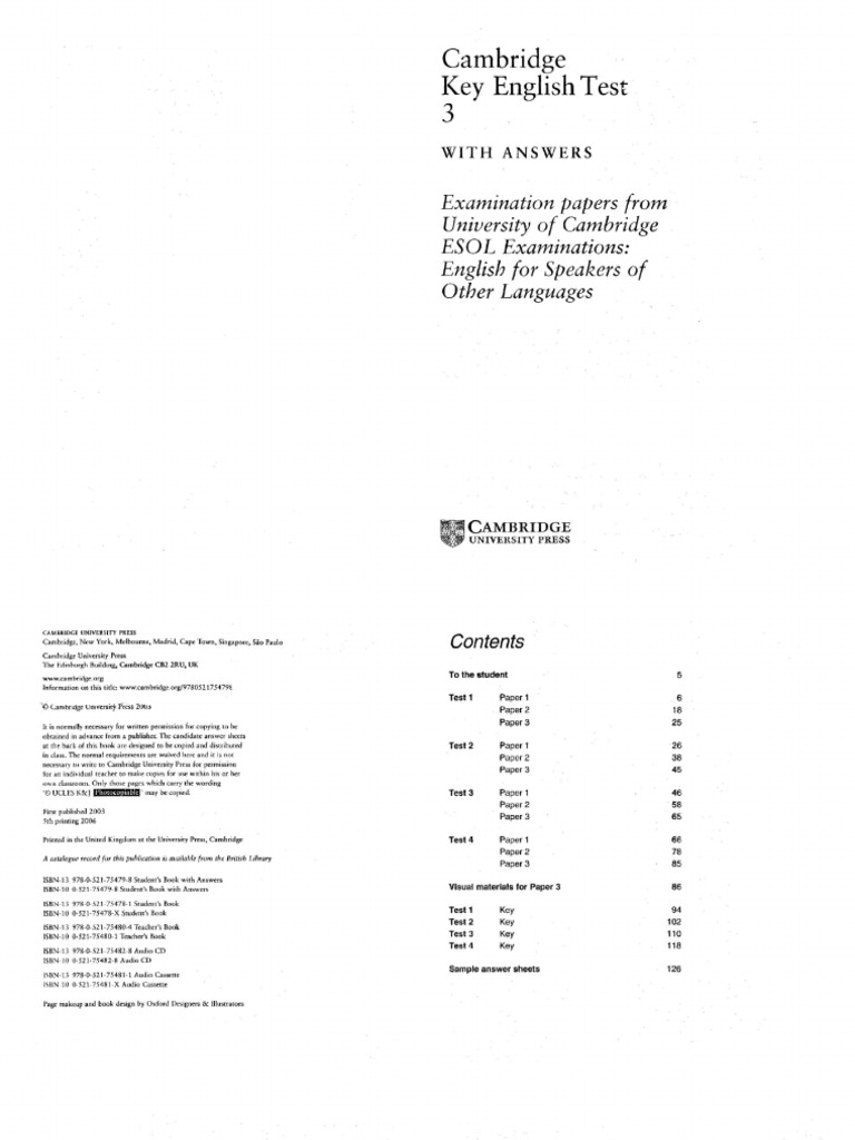 KET - CUP 3 (Book) | PDF | Books